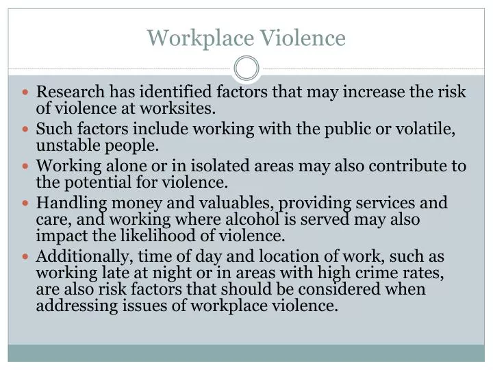 PPT - Workplace Violence PowerPoint Presentation, free download - ID ...