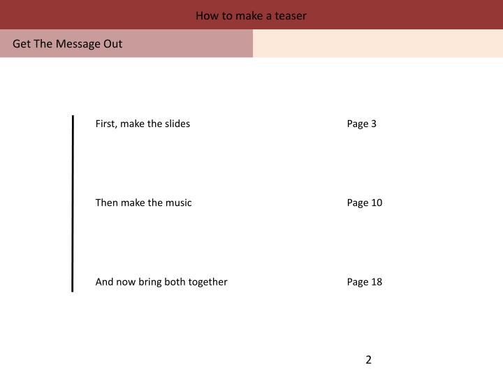 PPT - How to make a teaser PowerPoint Presentation - ID:2498788
