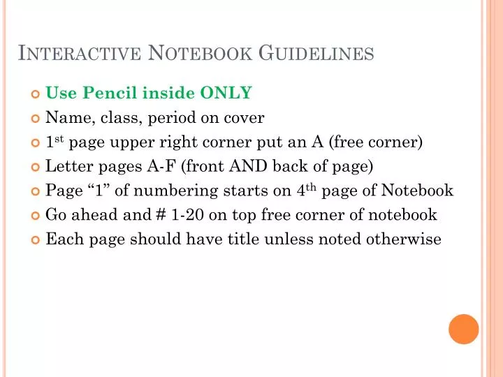 PPT - Interactive Notebook Guidelines PowerPoint Presentation, free ...