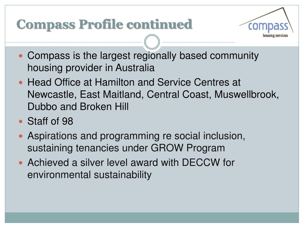 PPT - Bringing Housing Together: Compass Profile Conference 2011 ...