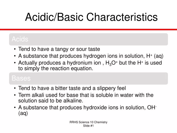 PPT - Acidic/Basic Characteristics PowerPoint Presentation, free ...