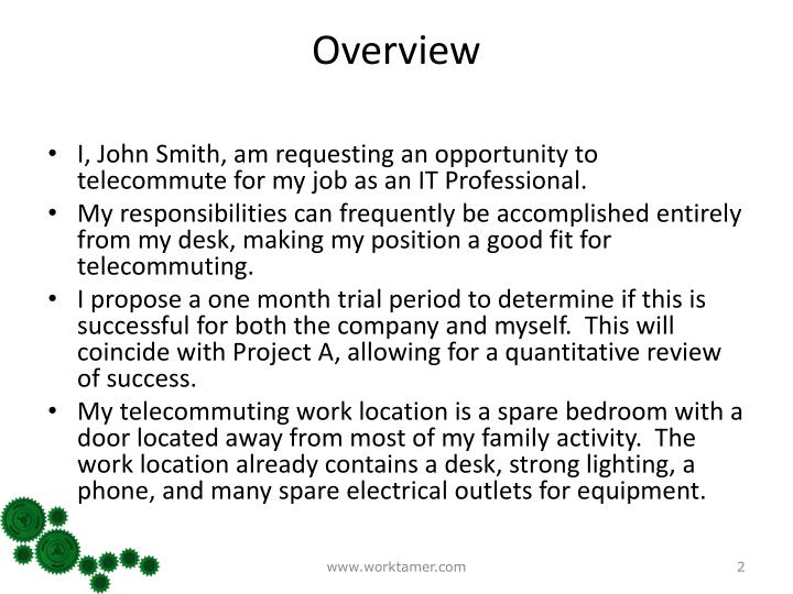 PPT - Telecommuting Proposal PowerPoint Presentation - ID:2499849