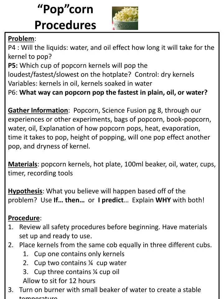 PPT - “ Pop”corn Procedures PowerPoint Presentation, free download - ID ...