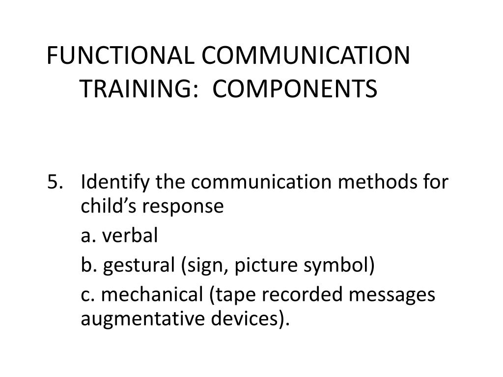 Ppt Functional Communication Training Fct Powerpoint Presentation