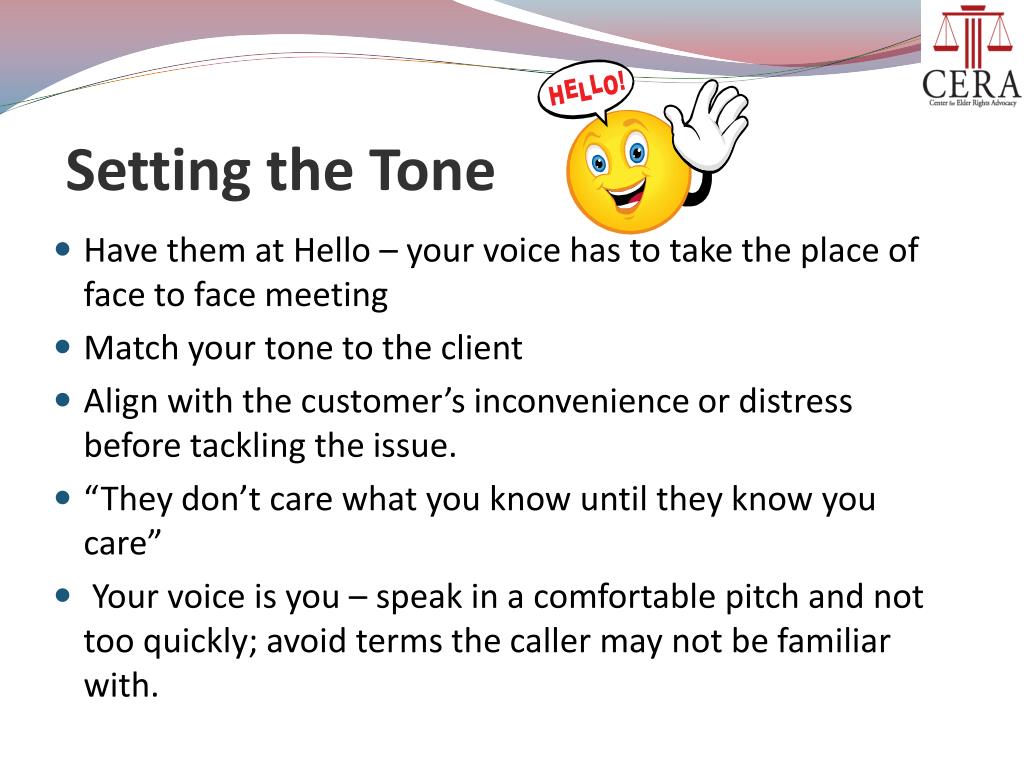 PPT - Telephone Communication Skills for Legal Hotline Advocates ...