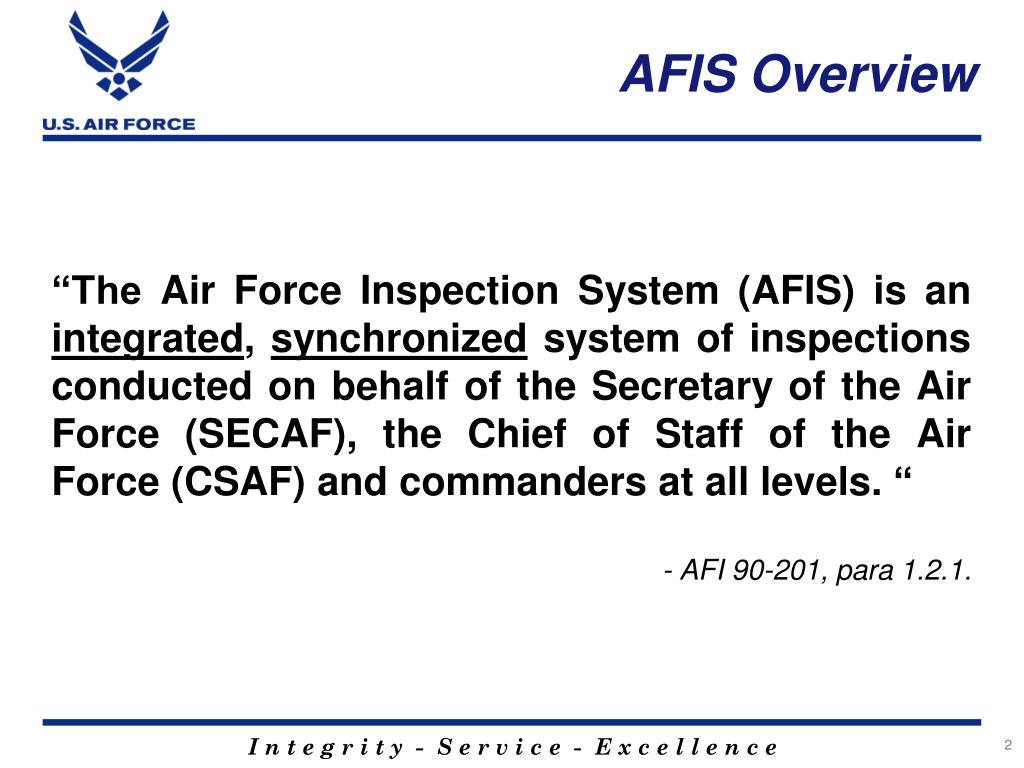 PPT - Press Kit V: FAM Role in new AF Inspection System (AFIS ...