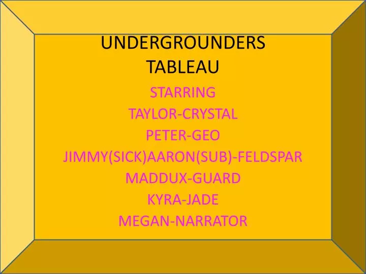 PPT - UNDERGROUNDERS TABLEAU PowerPoint Presentation, free download ...