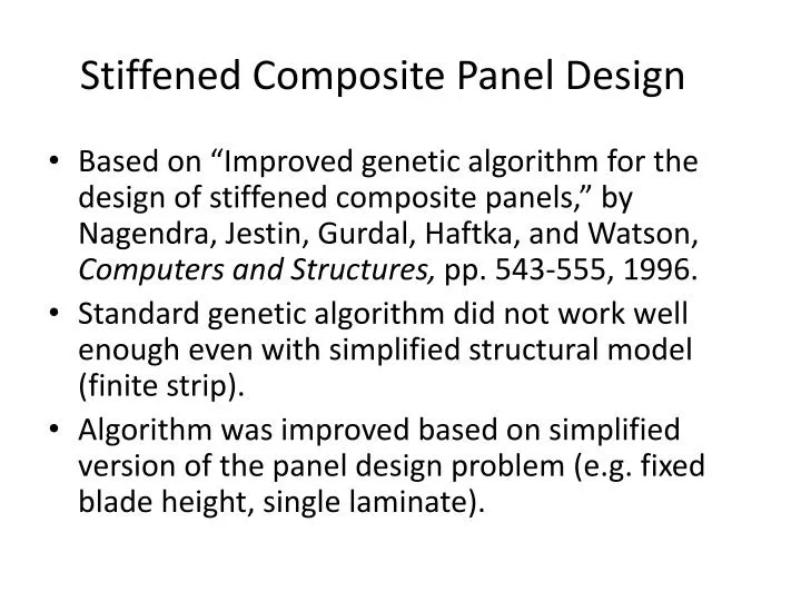 PPT - Stiffened Composite Panel Design PowerPoint Presentation, free ...