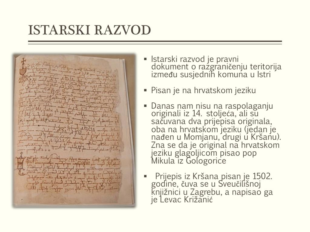 PPT - Pisani spomenici do 15. stoljeća na prostoru Republike hrvatske ...
