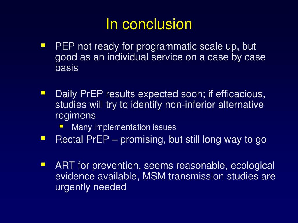 PPT - Potential role of PEP, PrEP and ART for HIV Prevention among Men ...
