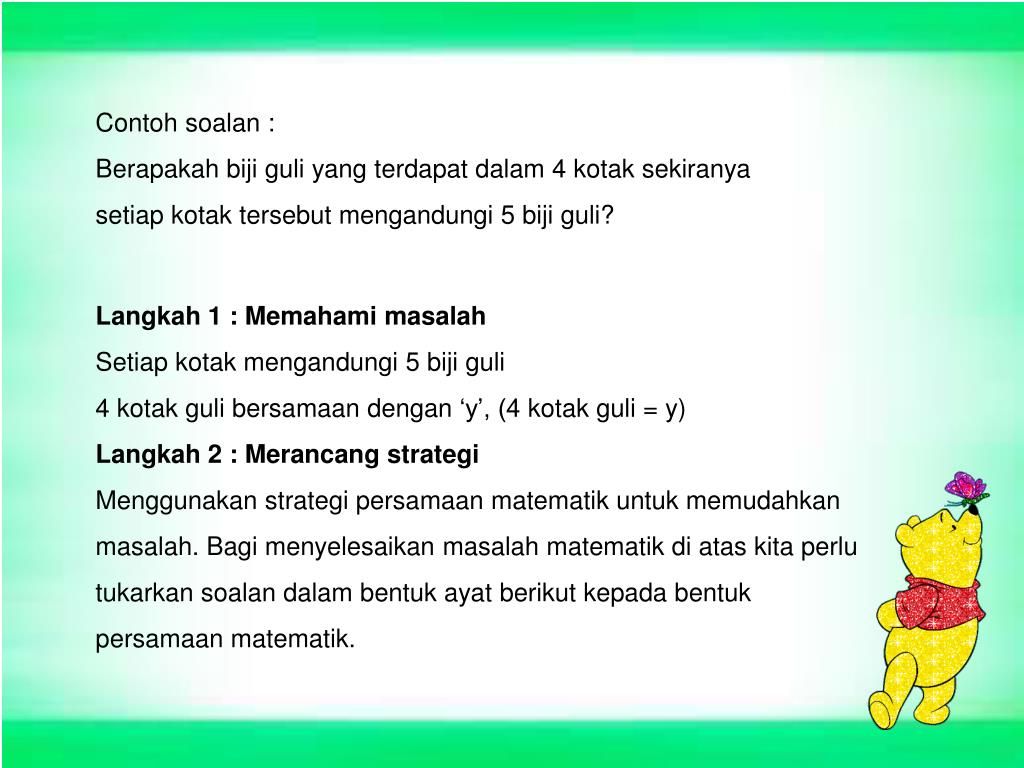 PPT - MATEMATIK STRATEGI PENYELESAIAN MASALAH DISEDIAKAN OLEH : FARAH ...