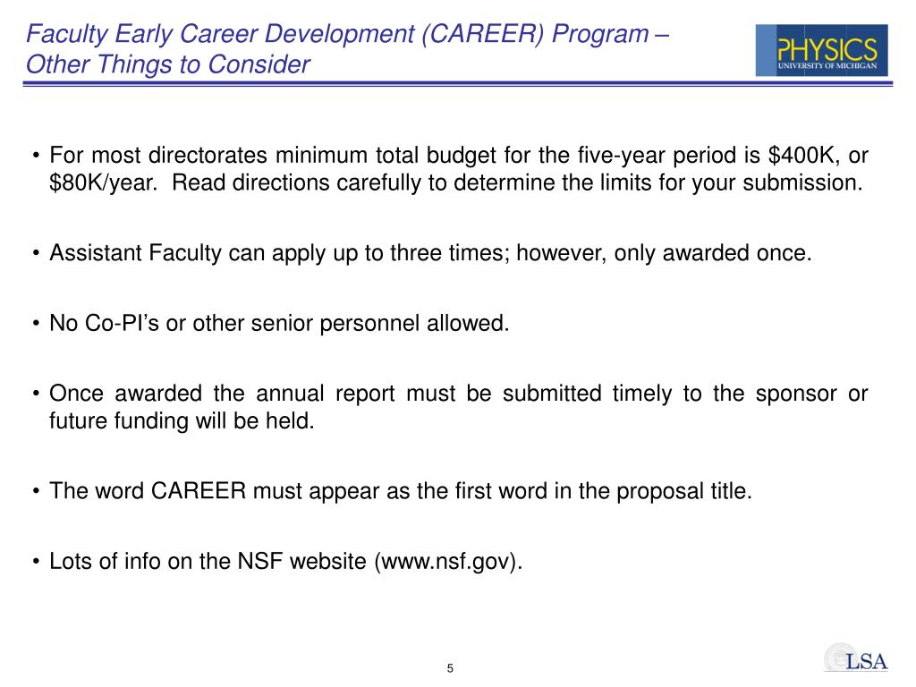 PPT - NSF Early Career Award Submission Preparation March 21, 2014 ...