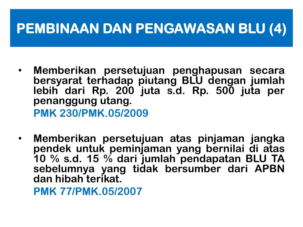 PPT - PENGELOLAAN KEUANGAN BADAN LAYANAN UMUM (PK-BLU) PowerPoint ...