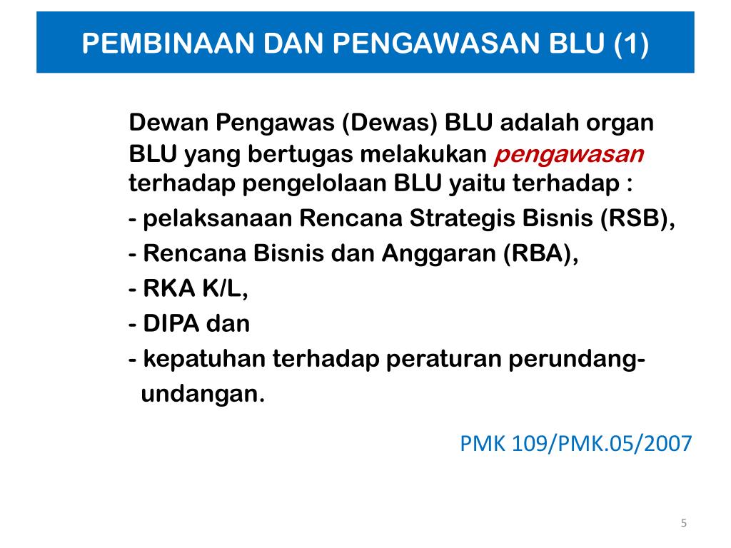 PPT - PENGELOLAAN KEUANGAN BADAN LAYANAN UMUM (PK-BLU) PowerPoint ...