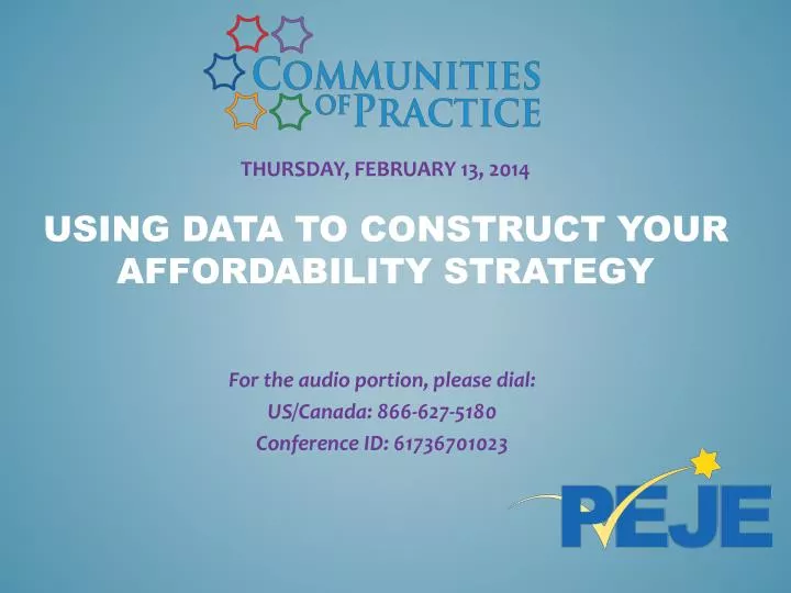 PPT - Thursday, february 13, 2014 using data to construct your ...