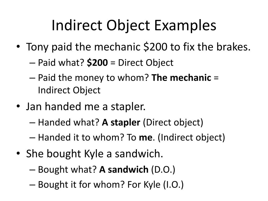 Sentences With Indirect Object Sentences With Indirect Object