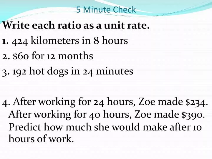 PPT - 5 Minute Check PowerPoint Presentation, free download - ID:2506350