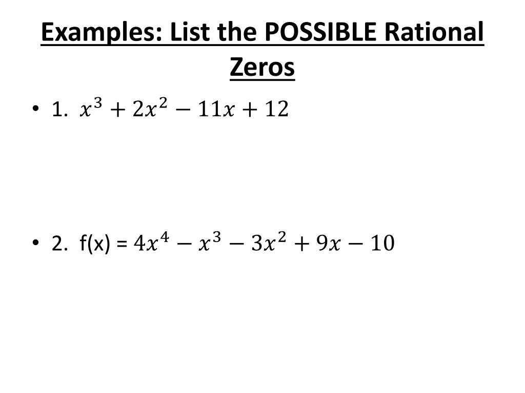 Ppt 5 6a Rational Zeros Theorem Powerpoint Presentation Free