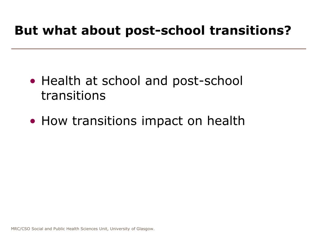 PPT - School, post-school transitions and young people’s well-being ...