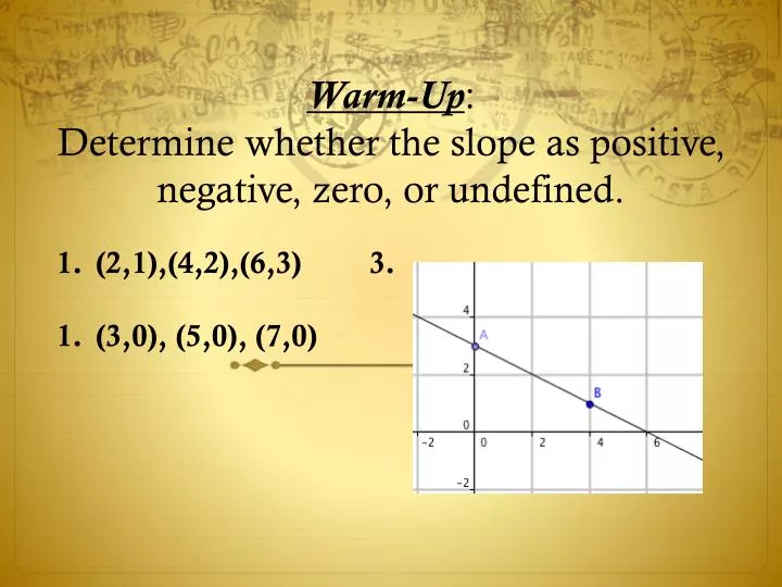 PPT - Warm-Up : Determine whether the slope as positive, negative, zero ... PPT - Warm-Up : Determine whether the slope as positive, negative, zero ...