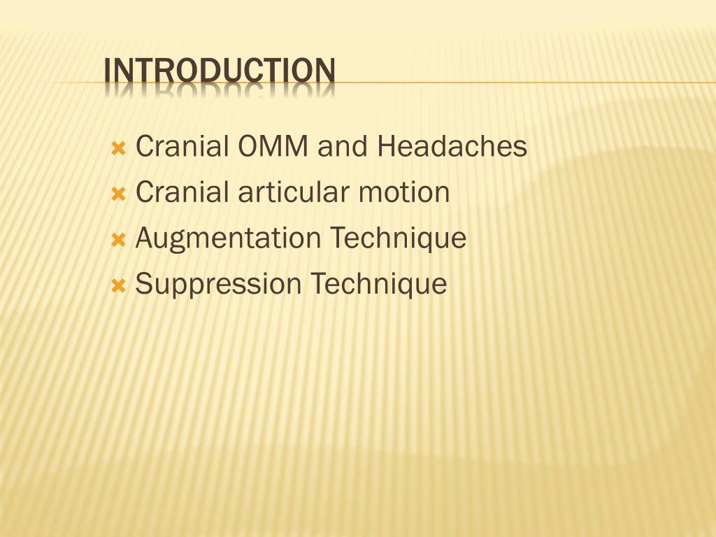 PPT - Effect of Cranial Osteopathic Manipulative Medicine on cerebral ...