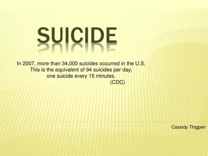PPT - Suicide PowerPoint Presentation, free download - ID:2510234