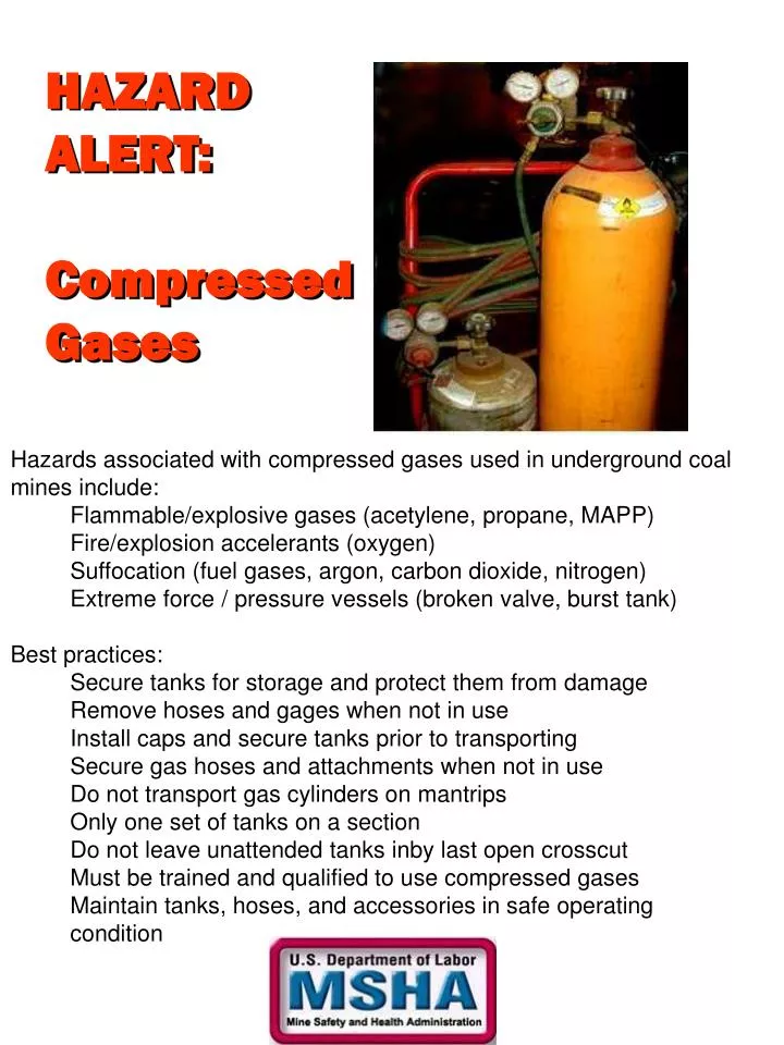 PPT - HAZARD ALERT: Compressed Gases PowerPoint Presentation, free ...