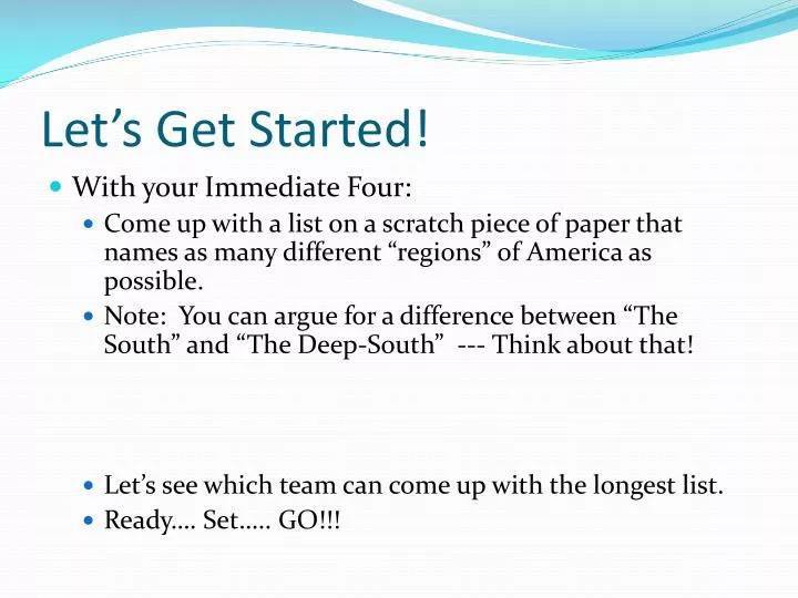 PPT - Let’s Get Started! PowerPoint Presentation, free download - ID ...