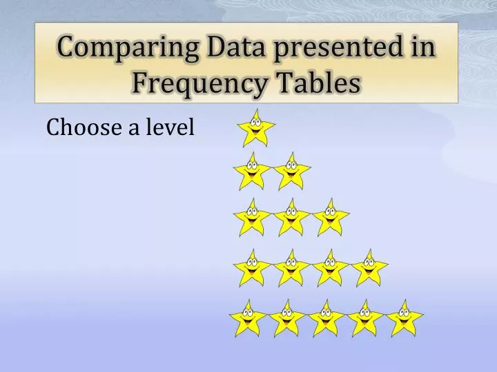 PPT - Comparing Data presented in Frequency Tables PowerPoint ...