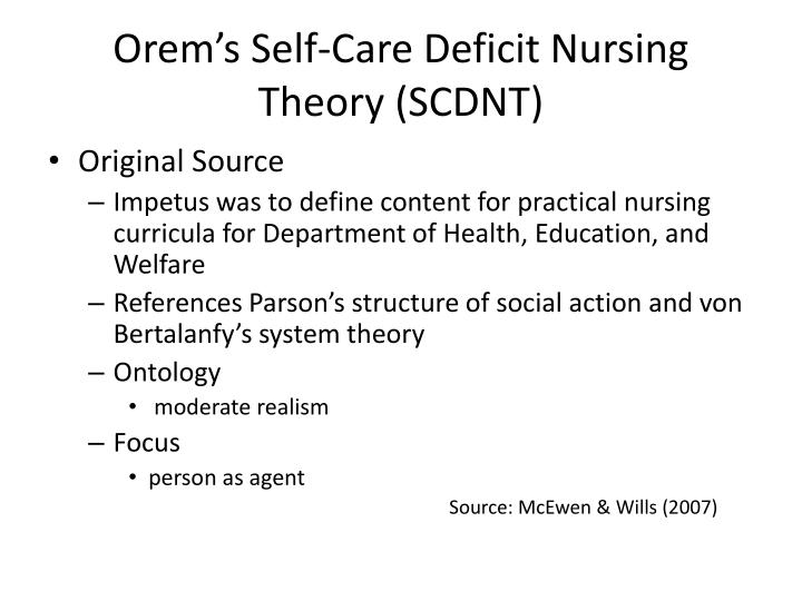 PPT - Orem’s Self-Care Deficit Nursing Theory PowerPoint Presentation ...