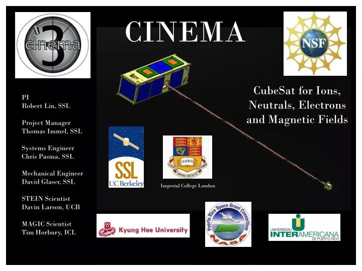 PPT - CubeSat for Ions, Neutrals, Electrons and Magnetic Fields ...