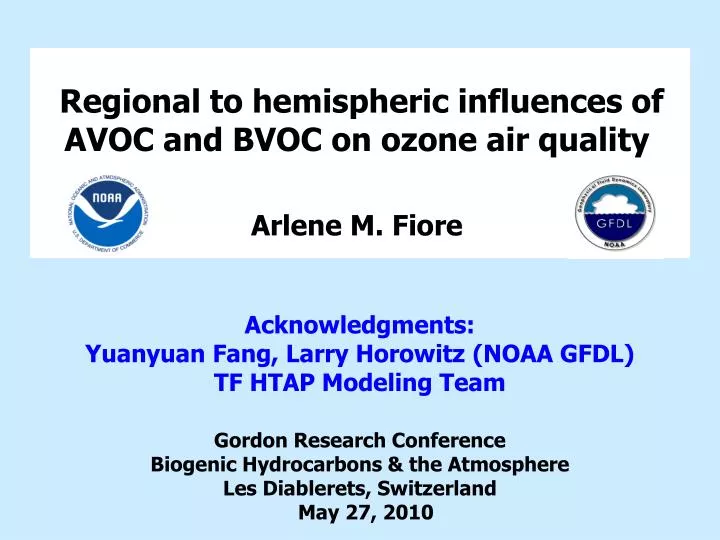PPT - Regional to hemispheric influences of AVOC and BVOC on ozone air ...