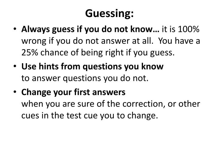 PPT - Strategies for answering multiple choice questions PowerPoint ...