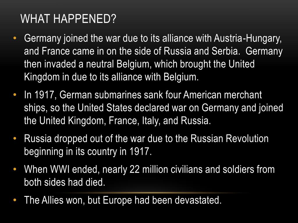 PPT - The Causes and Consequences of World War I PowerPoint ...