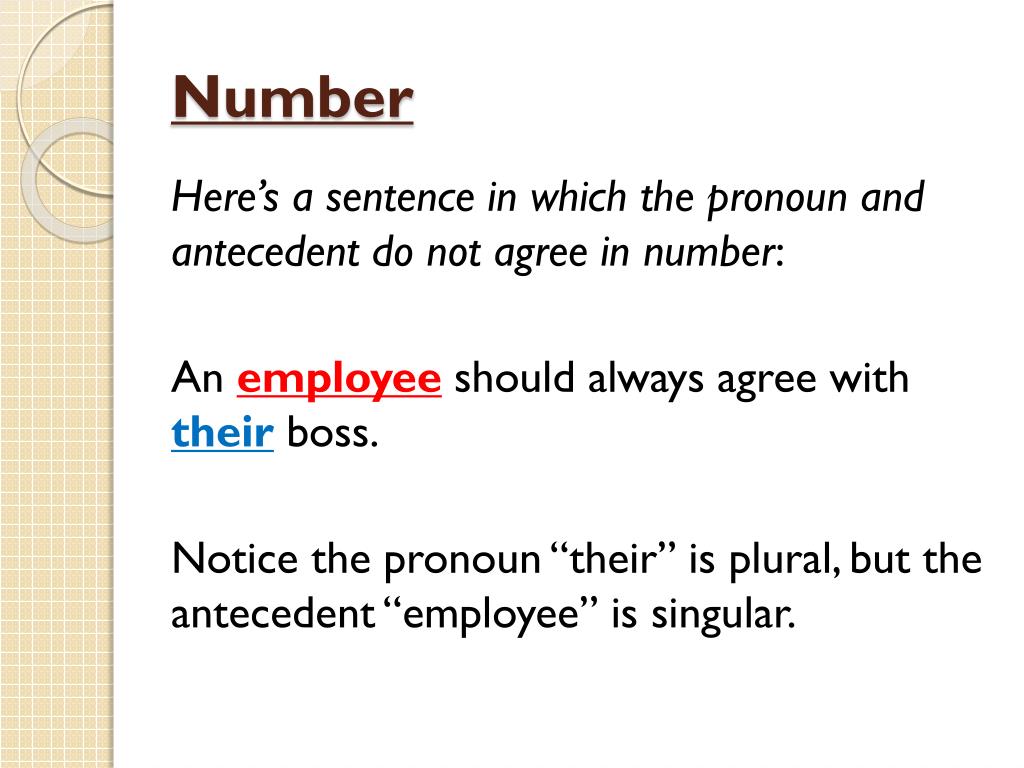 PPT - Pronoun-Antecedent Agreement PowerPoint Presentation, free ...
