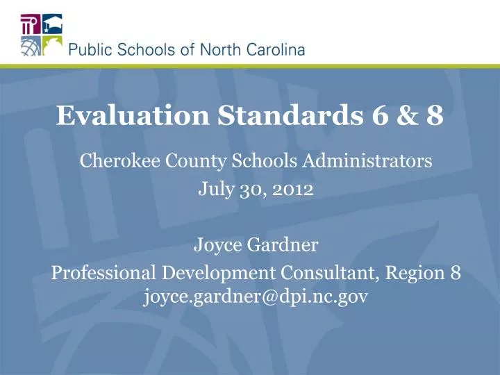 PPT - Evaluation Standards 6 & 8 PowerPoint Presentation, free download ...