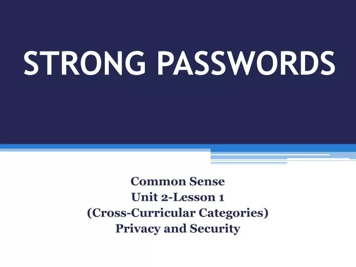 PPT - STRONG PASSWORDS PowerPoint Presentation, free download - ID:2513222