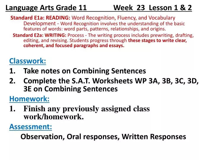 PPT - Language Arts Grade 11 Week 23 Lesson 1 & 2 PowerPoint Presentation - ID:2513641