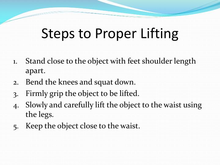 PPT - Preventing Back Injuries: Proper Lifting, Carrying, & Stretching ...