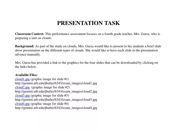 PPT - PRESENTATION TASK PowerPoint Presentation, free download - ID:2514580