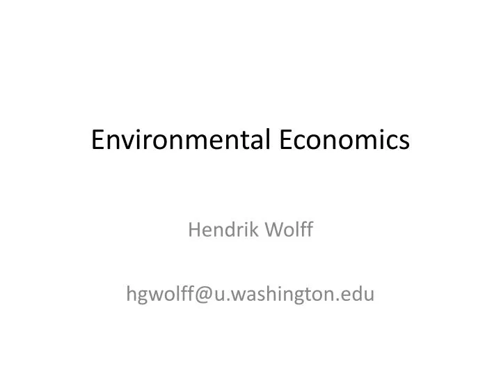 PPT - Environmental Economics PowerPoint Presentation, free download ...