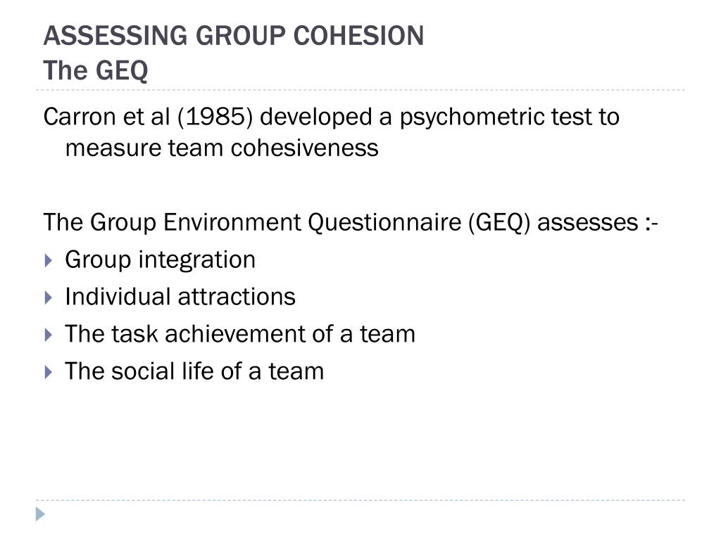 PPT - The Social ψ of Sport 1. Group Cohesion PowerPoint Presentation ...