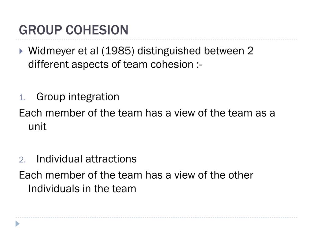 PPT - The Social ψ of Sport 1. Group Cohesion PowerPoint Presentation ...