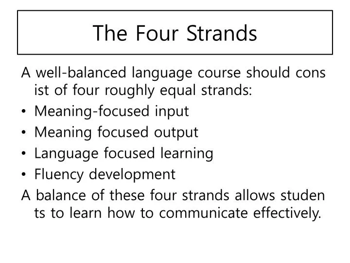 PPT - The Four Strands PowerPoint Presentation, free download - ID:2515387