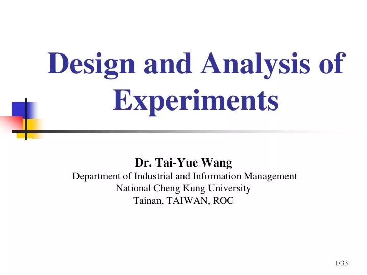 PPT - Design and Analysis of Experiments PowerPoint Presentation, free ... PPT - Design and Analysis of Experiments PowerPoint Presentation, free ...