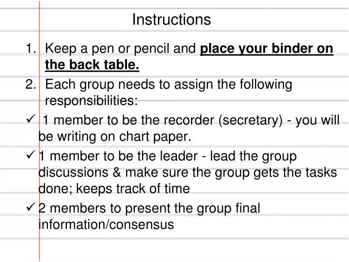 PPT - Instructions PowerPoint Presentation, free download - ID:2517327