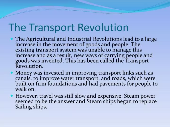 PPT - The Transport Revolution PowerPoint Presentation, free download ...
