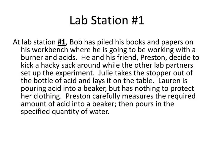 PPT - Lab Station #1 PowerPoint Presentation, free download - ID:2518232
