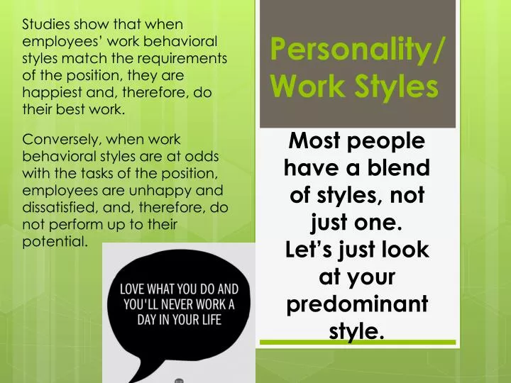 PPT - Personality/ Work Styles PowerPoint Presentation, free download ...