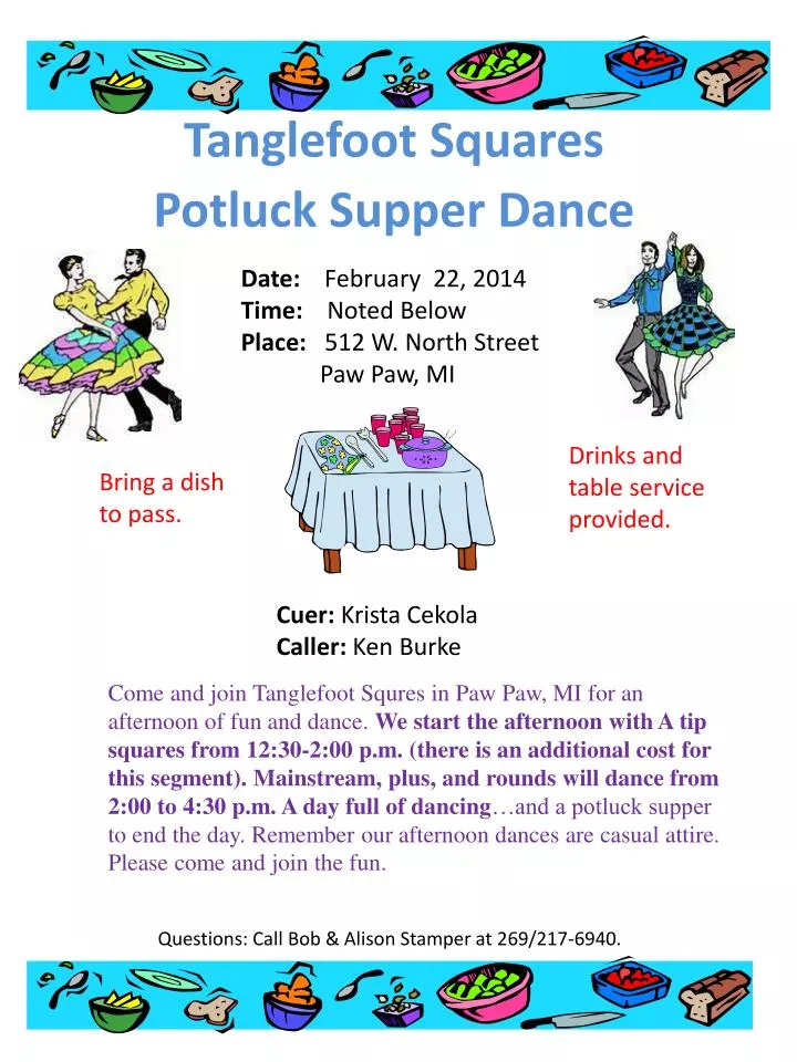 PPT - Tanglefoot Squares Potluck Supper Dance PowerPoint Presentation ...
